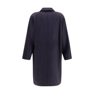 Max Mara Double-Breasted Wool Coat - Blue