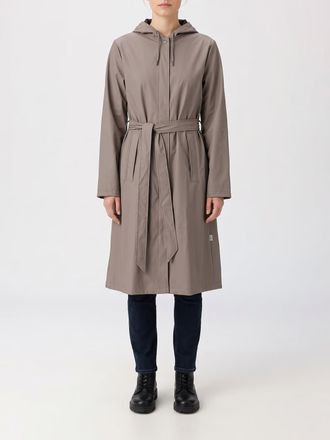 Rains Regenmantel A-Line Longer mit Kapuze, Kordelzug und Bindeg&uuml;rtel