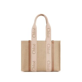 Chlo&eacute; Sac cabas Woody en cuir et toile