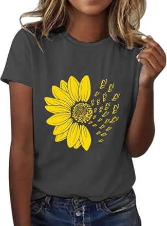 Generic Tee Shirt Femme Grande Taille D&eacute;t&eacute; Manche Courtes Basiques Haut T Shirt Et&eacute; D&eacute;contract&eacute; L&acirc;che Top &Agrave; La Mode &Agrave; Manches Courtes Chemise Chic Et &Eacute;l&eacute;gant 