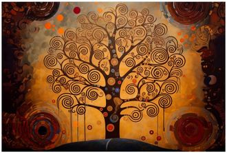 Wallario K&uuml;chenr&uuml;ckwand aus Glas 90 x 60 cm, Motiv: Baum des Lebens | Spritzschutz abwischbar & pflegeleicht