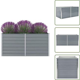 vidaXL Vidaxl - Jardini&egrave;re 160 x 80 x 77 cm Gris Acier galvanis&eacute; - Jardinier Rectangular - Jardini&egrave;re Ext&eacute;rieure - Pot De Fleurs Grand Format - Jardini&egrave;re