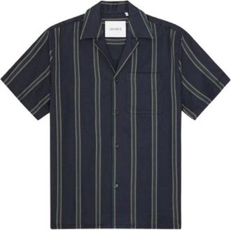 Les Deux Homme, Chemises, Bleu, Taille: S Lawson Stripe Short Sleeve Shirt