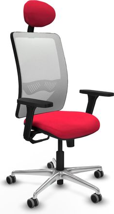 Piqueras y Crespo Arbeitsbankstuhl Zulema mit 3D-Armen, h&ouml;henverstellbarer Lendenwirbelst&uuml;tze und festem Kopfteil, ausgestattet mit Sincro 3-Positionen und Schneidescha