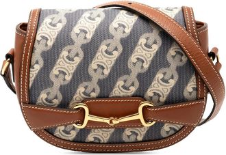 Celine Hobo Bags - Small Maillon Triomphe Jacquard and Calfskin Crecy - Gr. unisize - in Blau - f&uuml;r Damen