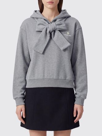 Shushu/Tong Sweat &agrave; capuche en coton avec logo contrastant et &eacute;paules tombantes
