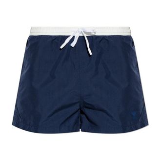 Ami Badeshorts mit Applikation - - Swimwear - Herren - Blau - S