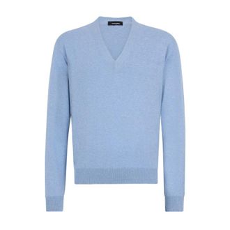 Dsquared2 Homme, Pulls, Bleu, Taille: M Maille &agrave; col en V