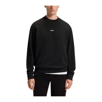 HUGO BOSS Homme, Sweatshirts et sweats &agrave; capuche, Noir, Taille: XL Cotton Long Sleeve Round Neck SweaT-shirt