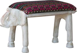 Guru Shop Geschnitzte Sitzbank, Flurbank, K&uuml;chenbank in Elefantenform - Modell 25, 40x70x31 cm