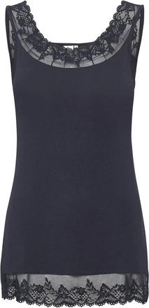 Cream Femme, Tops, Bleu, Taille: 36 FR Haut Bleu Marine en Dentelle