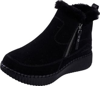 Skechers Femme Wilshire BLVD-Fresh Zip Bottine, Noir/Noir, 39 EU