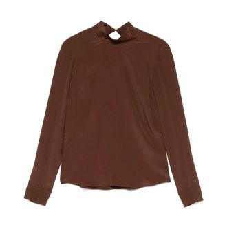 Dries Van Noten Femme, Blouses et Chemises, Brun, Taille: 36 FR Haut &agrave; col montant
