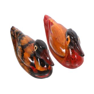 Cabilock Enten Figur Aus Sicherem Resin Liebe Treue-symbol Feine Handwerkskunst Stabile Tischdeko F&uuml;r Wohn Schlafzimmer Kleine Deko Figuren Geschenk