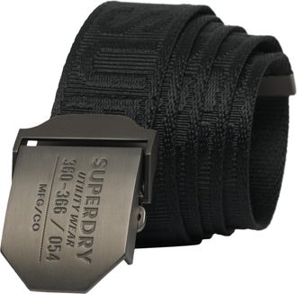 Superdry Herren Workwear Webg&uuml;rtel Schwarz 1SIZE