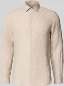 Seidensticker Slim Fit Business-Hemd aus Leinen mit Kentkragen