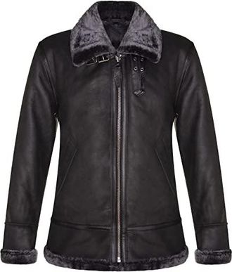 Infinity Leather Veste de Vol Pilote Aviateur en Peau de Mouton Véritable RAF B3 Pour Homme
