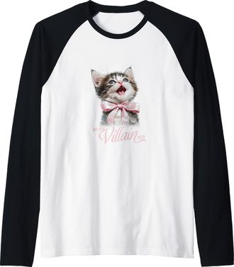 Trendy Apparel In My Villain Era Cute Smiling Kitten Bow Raglan