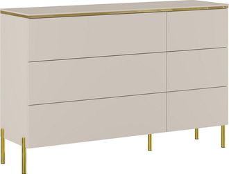 Pascal Morabito Kommode mit 6 Schubladen - Beige & Goldfarben - VUKIA