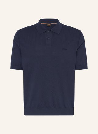 HUGO BOSS Strick-Poloshirt Asac blau