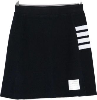 Thom Browne Femme, Jupes, Bleu, Taille: 36 FR Mini-jupe pliss&eacute;e &agrave; plis creux et texture piqu&eacute;e avec 4 barres