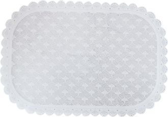 SOLUSTRE PP Platzset mit Spitzenmuster rutschfeste Tischunterlage und Getr&auml;nkeuntersetzer Wei&szlig; Multifunktional f&uuml;r K&uuml;che und Esszimmer