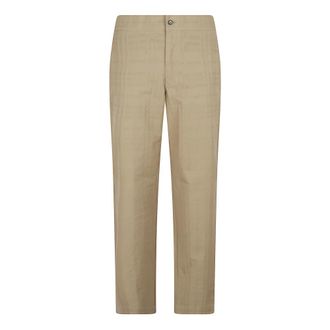 Burberry Baumwollhose mit Struktur-Karomuster - - Trousers - Herren - Beige - M