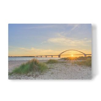 artboxONE Leinwand 60x40 cm Reise Abends am Fehmarnsund Strand von Michael Valjak