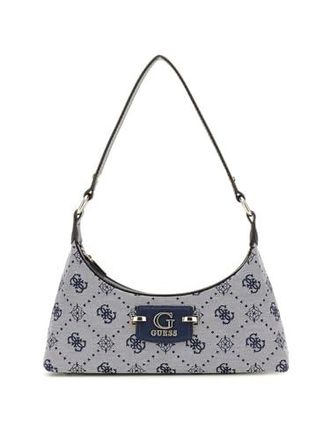 Guess Neda Top Zip Shoulder Bag, Sac &agrave; bandouli&egrave;re Femme, Logo Bleu Marine, Taille Unique