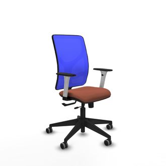 Piqueras y Crespo B&uuml;rostuhl mit verstellbarer R&uuml;ckenlehne, mit wei&szlig;en und schwarzen Armlehnen, h&ouml;henverstellbare Lendenwirbelst&uuml;tze, ausgestattet mit Syncro/Traslack. B