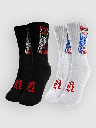 Loose Riders Global Alliance 2-Pack Fresh Out Of Fucks Socken black