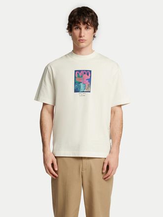 Selected T-Shirt Will 16097225 Écru Relaxed Fit