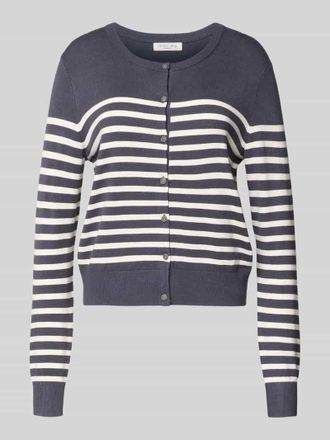 Christian Berg Strickjacke aus Viskose-Mix mit Streifenmuster