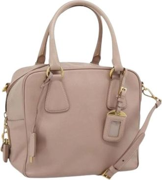 Prada Sac &agrave; main vintage en cuir Saffiano Pre-owned - Femme - Pre-owned - Beige - Taille: ONE Size