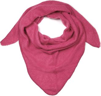 styleBREAKER Damen Großer Strick Dreieck Schal einfarbig meliert | Weiches warmes Winter Dreiecktuch | Strickschal aus Viskose Wolle für kuschlige Looks, Farbe:Pin