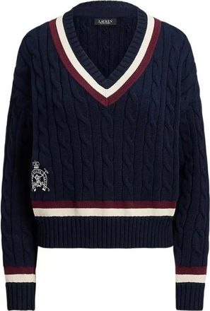 Ralph Lauren Femme, Pulls, Bleu, Taille: 40 FR Vesta V-neck Knit