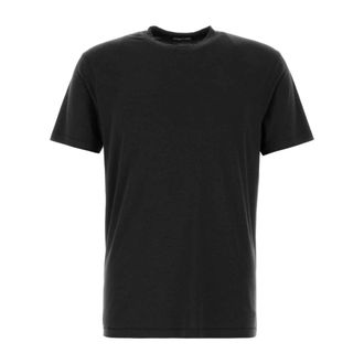 Tom Ford Homme, Tops, Noir, Taille: L T-shirt Col Rond Lyocell Coton