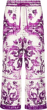 Dolce & Gabbana Femme, Pantalons, Multicolore, Taille: 38 FR Pantalon en dentelle crochet&eacute;e Majolica