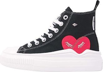 British Knights British Knights Femme Kaya Flow Mid Basket, Coeur Noir et Rouge, 40 EU