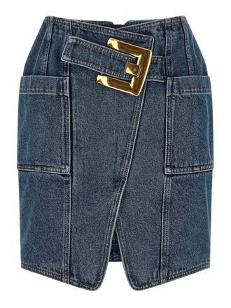Balmain Jupe Midi - Bleu