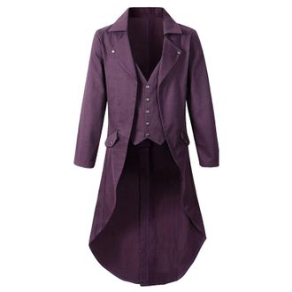 Generic SRZYMJ Lila Mantel Herren Lang Wollmantel Elegant Wintermantel Wolle Trenchcoat Freizeit Übergangsmantel Slim Fit Mäntel mit Taschen Herbstmantel Bequ