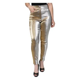 Dolce & Gabbana Goldene High-Waist Skinny Hose - - Trousers - Damen - Gelb - L