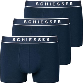 Schiesser Boxer SCHIESSER 95/5, Herren, Gr. 10, blau (803, dunkelblau), Single Jersey, Obermaterial: 95% Baumwolle, 5% Elasthan, unifarben mit Farbeinsatz, eng,