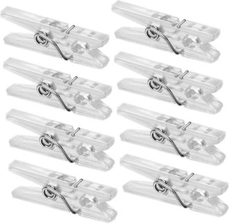 Pretyzoom 100st&uuml;cke Teiliges Mini Transparente Kunststoff-klammern Vielseitige Kleine W&auml;scheklammern F&uuml;r Fotos Babykleidung Memo Und Beutelverschluss Praktische