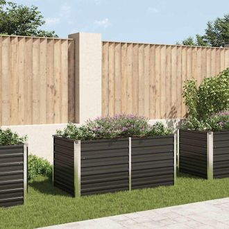 vidaXL Vidaxl - Jardini&egrave;re sur&eacute;lev&eacute;e anthracite 160x80x77 cm - Acier galvanis&eacute; durable - Design rectangulaire avec bordures repli&eacute;es pour s&eacute;curit&eacute;