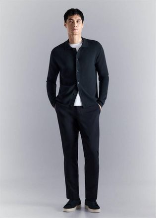 Mango Cardigan extensible confort en maille fine bleu marine - Homme - XXL - MANGO MAN