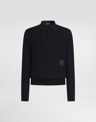 Dolce & Gabbana Polohemd Aus Schurwolle - Mann Collection Blau 52