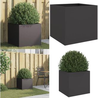 vidaXL Vidaxl - Jardini&egrave;re noir 42x40x39 cm acier - Jardin - Pots De Fleurs - Jardini&egrave;re Ext&eacute;rieure - D&eacute;co Jardin - Balcon - Home & Living