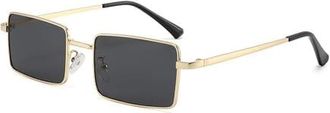 Generic Lunettes De Soleil Carr&eacute;es En M&eacute;tal &Agrave; Petite Monture For Hommes Et Femmes, Conduite Plein Air(Gold)