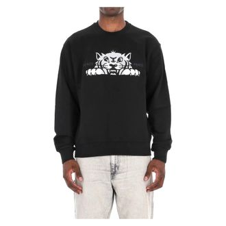 Kenzo Schwarzer Happy Tiger Baumwollpullover - - Sweatshirts & Hoodies - Herren - Schwarzk - S